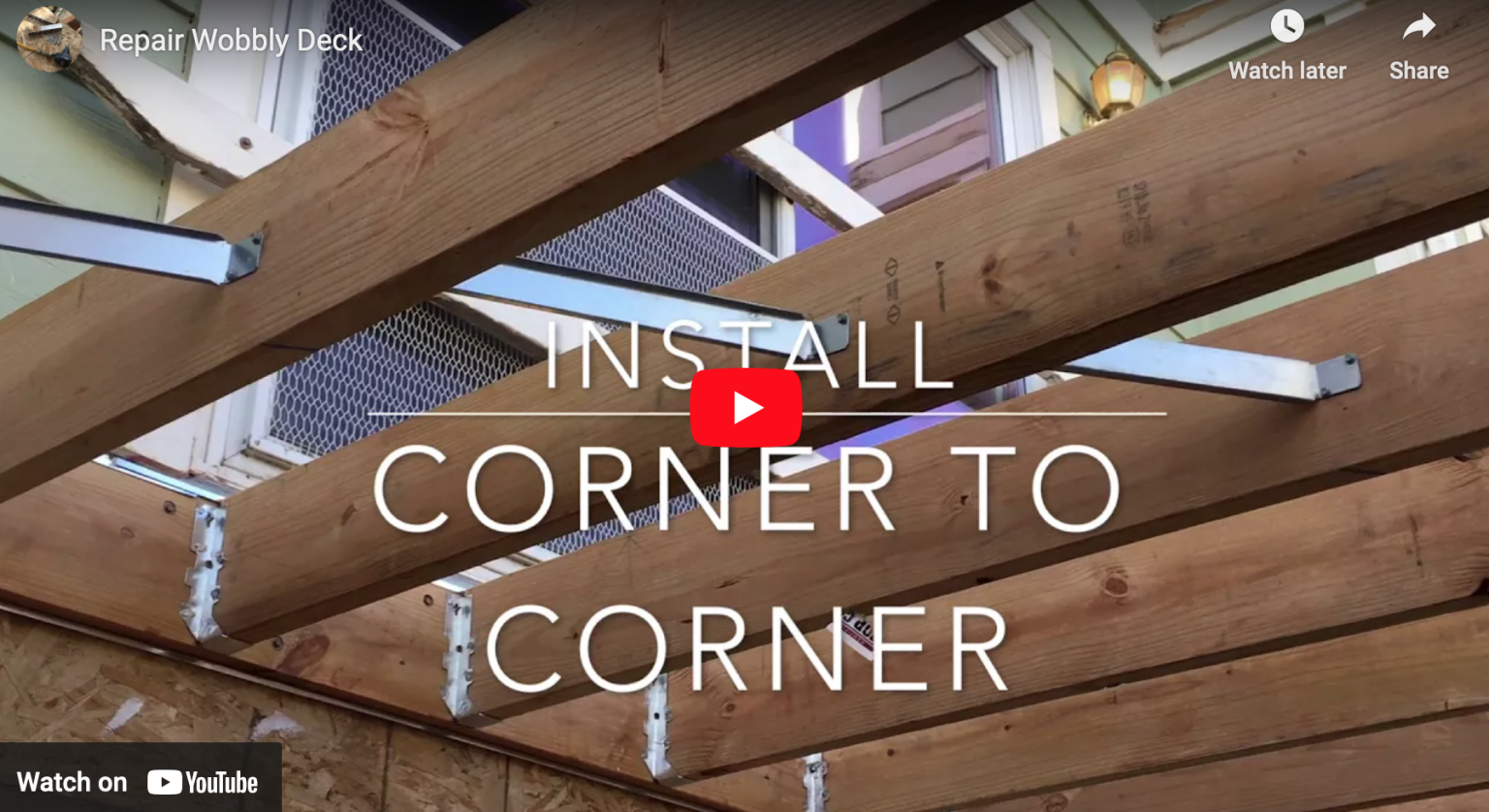 Sway Brace Installation Demo - Barefoot Decks - Denver Decks